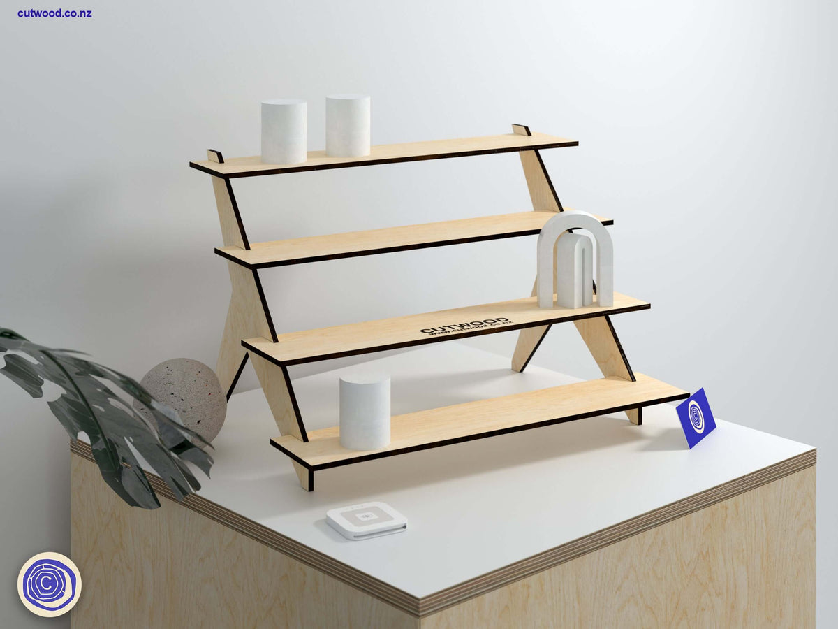 Laser Cut Files I Four Level Display Shelf